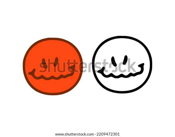 Evil Face Emoticon Doodle Style Isolated Stock Vector (Royalty Free ...