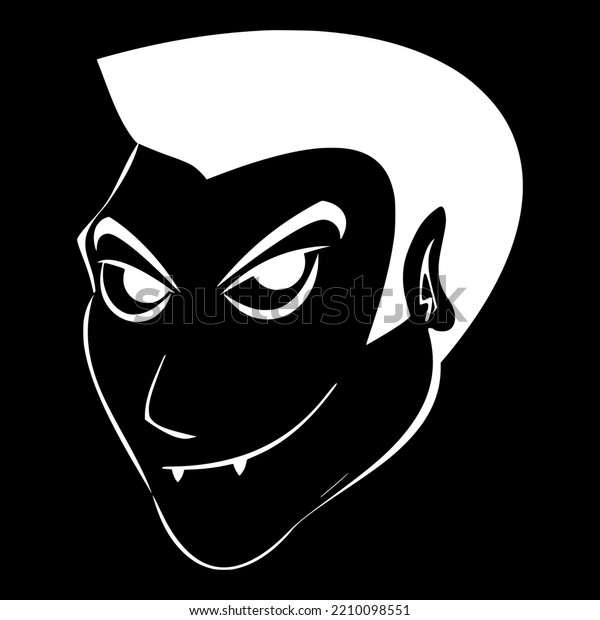 Evil Face Fangs Vampire Cartoon Character Stock Vector (Royalty Free ...