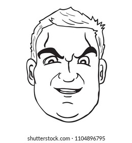 Evil Fat Man Head Cartoon Illustration Stock Vector (Royalty Free ...