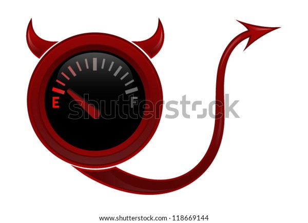 Evil Gas Gage Shows Almost Empty Stock Vector (Royalty Free) 118669144 ...