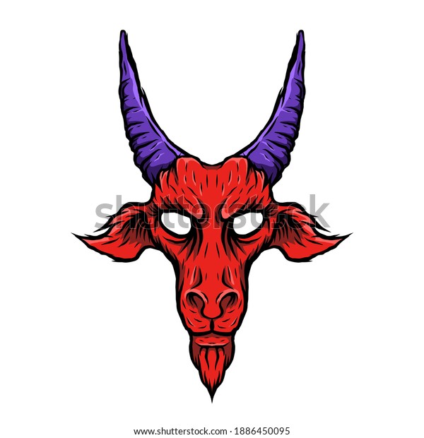 Evil Ziege Kopf Illustration. Schlafanzug. Illustration: Stock ...