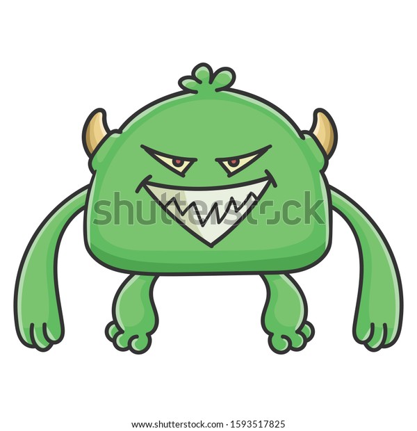 Evil Green Goblin Cartoon Monster Isolated: เวกเตอร์สต็อก (ปลอดค่า ...