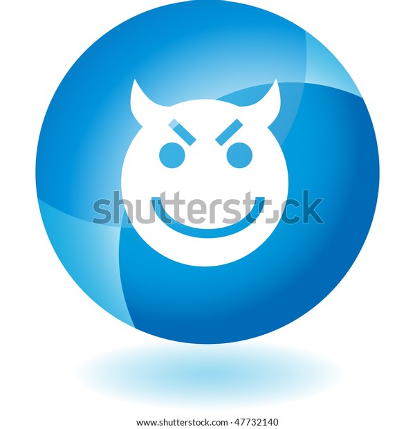 Evil Grin Emoticon Isolated On White: เวกเตอร์สต็อก (ปลอดค่าลิขสิทธิ์ ...