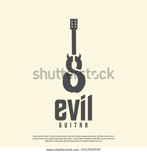 Evil Guitar Logo Vector Vintage Modern Stock Vector (Royalty Free ...