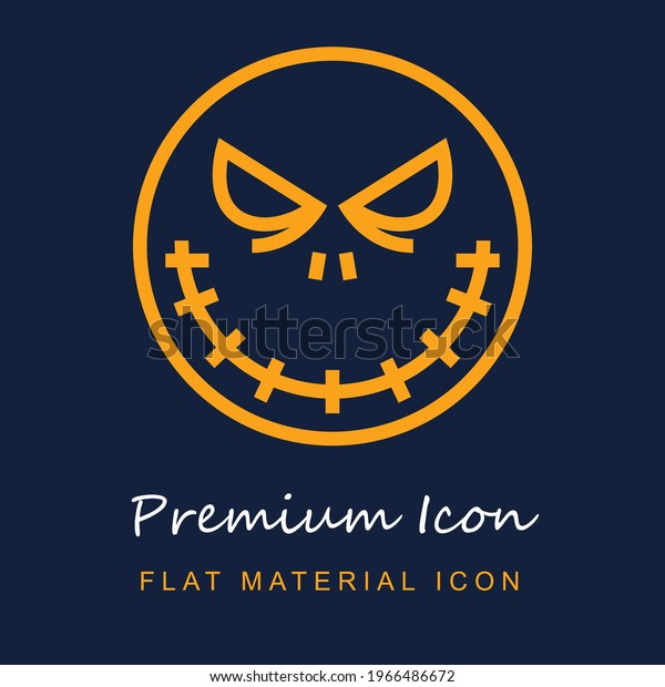 Evil Halloween Circular Scary Face Outline Stock Vector (Royalty Free ...