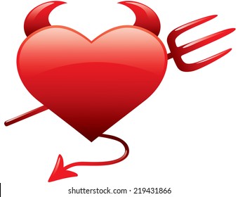 Evil Heart Cartoon Image: vector de stock (libre de regalías) 219431866 ...
