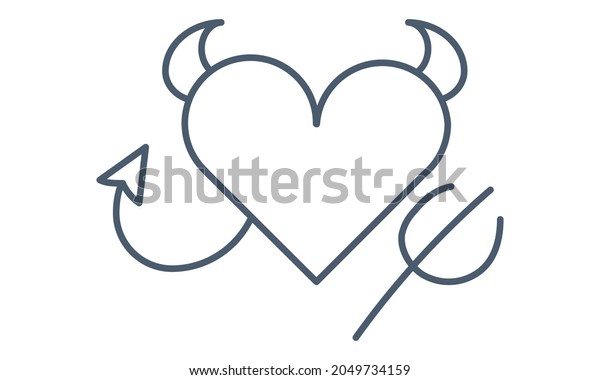 Evil Heart Icon Simple Romance Element Stock Vector (Royalty Free ...