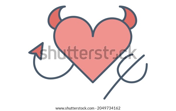Evil Heart Icon Simple Romance Element Stock Vector (Royalty Free ...