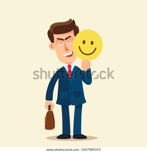 Evil Man Hides His True Face Stock Vector (Royalty Free) 1607084359