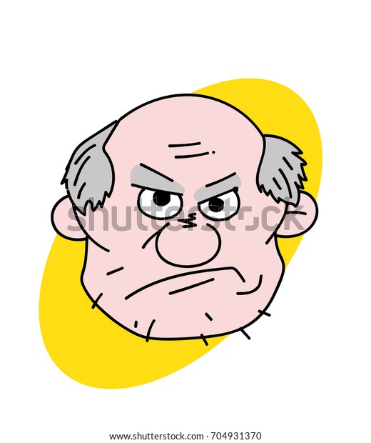 Evil Old Man Face Cartoon Hand Stock Vector (Royalty Free) 704931370 ...