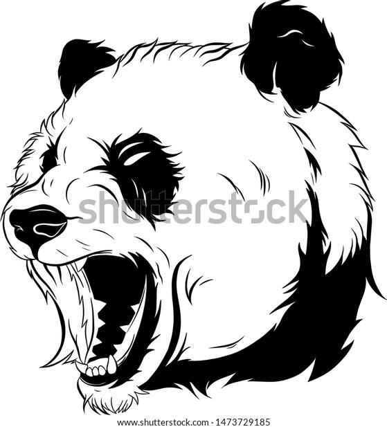 Evil Panda Black White Vector Stock Vector (Royalty Free) 1473729185 ...
