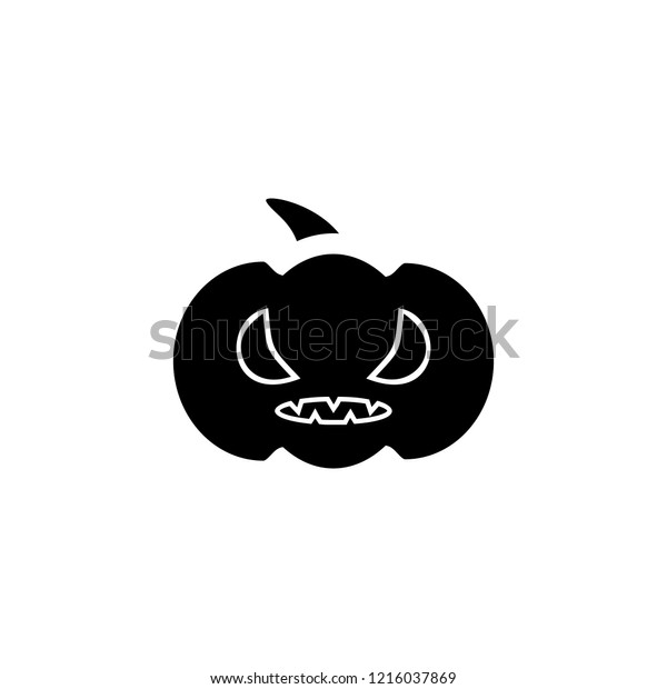 Evil Pumpkin Icon Simple Glyph Vector Stock Vector (Royalty Free ...