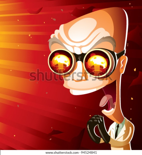 Evil Scientist Laughing Maniacally Bathed Glow Stock Vector (Royalty ...