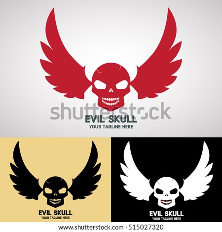 Evil Skull Logo Design Racing Team Stock Vector (Royalty Free ...