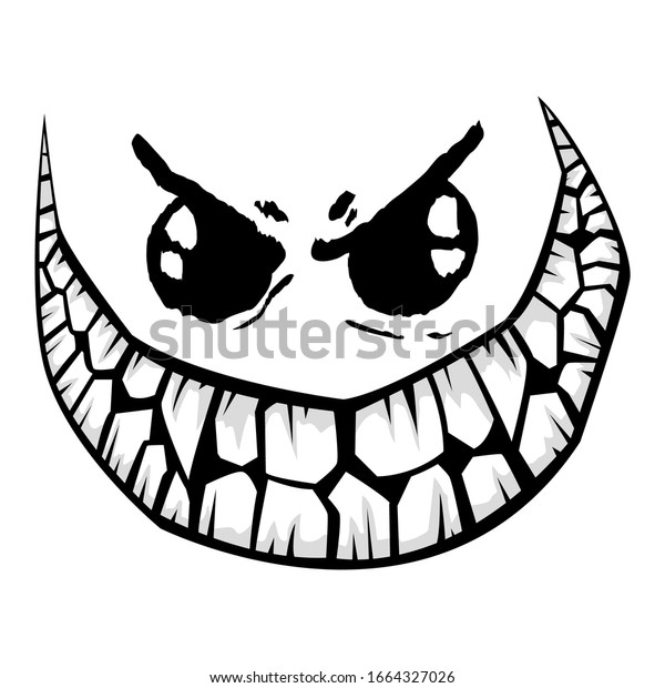 Evil Smile On White Background 库存矢量图（免版税）1664327026 | Shutterstock