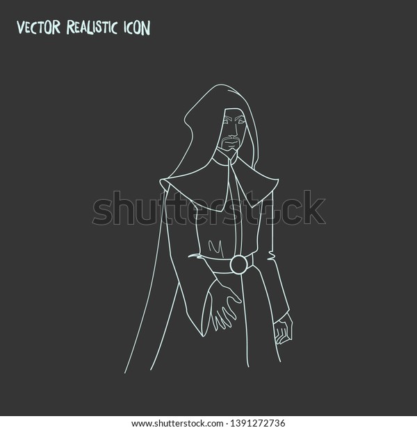 Evil Sorcerer Icon Line Element Vector Stock Vector (Royalty Free ...