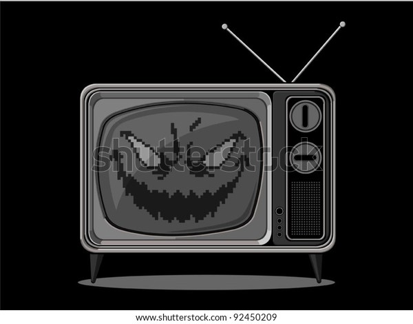 Evil Television Stock Vector (Royalty Free) 92450209 | Shutterstock