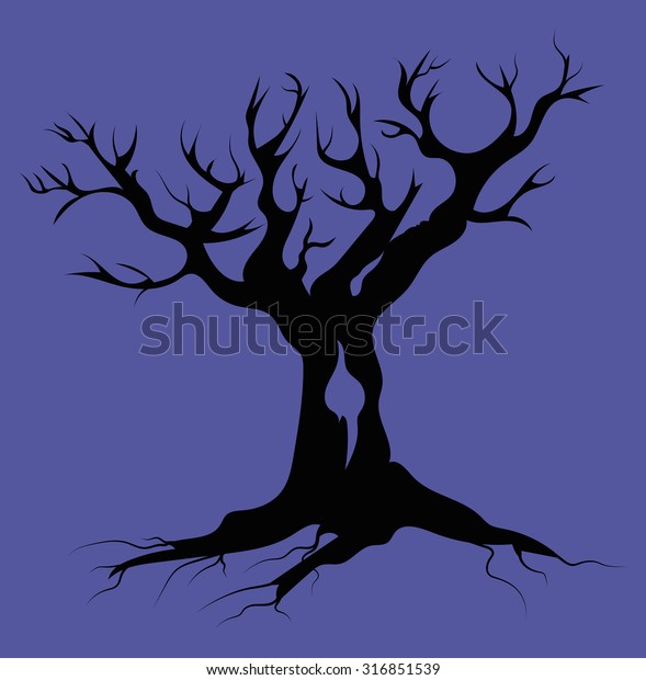 Evil Tree Silhouette Vector: vector de stock (libre de regalías ...