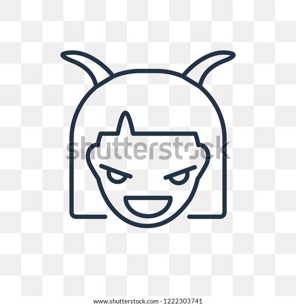 Evil Vector Outline Icon Isolated On Stock Vector (Royalty Free ...