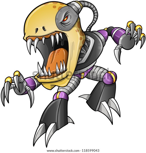 Evil Zombie Undead Cyborg Vector Art Stock Vector (Royalty Free ...