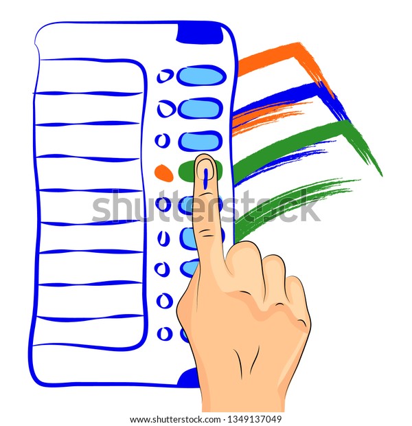 Evm Voting Tricolor Sign Stock Vector (Royalty Free) 1349137049