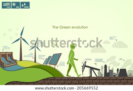 Evolution Concept Greening World Infographics Stock Vector (Royalty ...