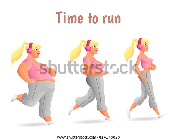 Evolution Slimming Women Cartoon Vector Illustration Stock Vector ...
