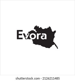 Evora Map Black Lettering Design On Stock Vector (Royalty Free ...