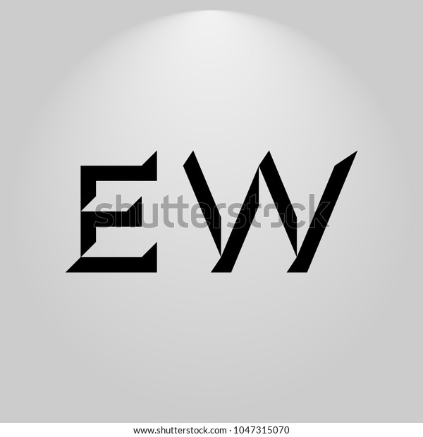 Ew Abstract Black Letters White Gray Stock Vector (Royalty Free ...