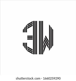 Ew Logo Monogram Outline Style Linked Stock Vector (Royalty Free ...