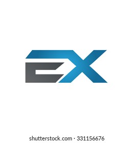 Ex Company Linked Letter Logo Blue Stock Vector (Royalty Free ...
