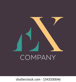 Ex Company Logo Design Monogram Letters Stock Vector (Royalty Free ...