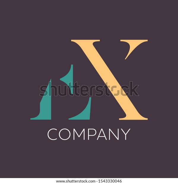 Ex Company Logo Design Monogram Letters Stock Vector (Royalty Free ...
