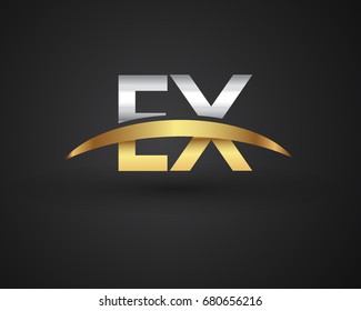 Ex Initial Logo Company Name Colored Stock Vector (Royalty Free ...