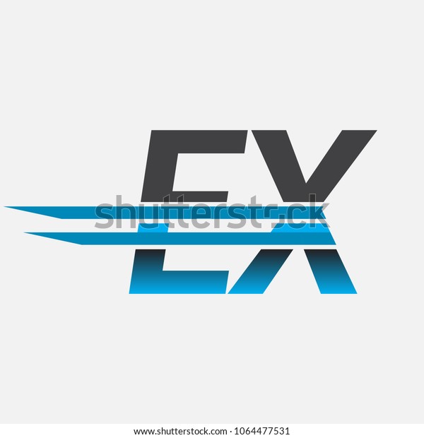 Ex Initial Logo Company Name Colored Stock Vector (Royalty Free) 1064477531