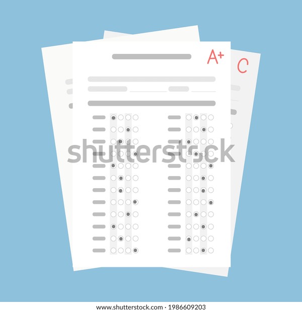 Exam Form Paper Sheet Pile Student Stock Vector (Royalty Free ...