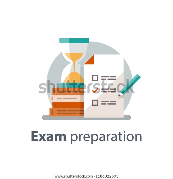 Exam Preparation School Test Examination Concept Stock Vector (Royalty ...