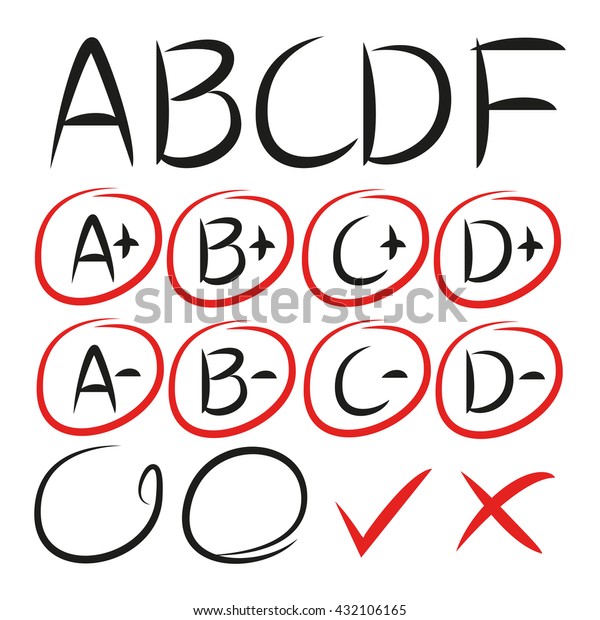 Exam Result Icons Grade Marks Tick Stock Vector (Royalty Free ...