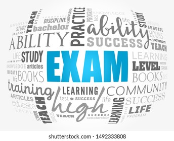 Exam Word Cloud Collage Education Concept Stock Vector (Royalty Free ...