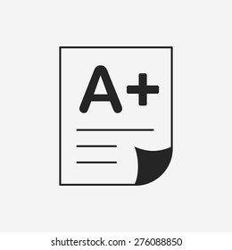 School Transcript Icon Line Symbol Isolated Stock Vector (Royalty Free ...