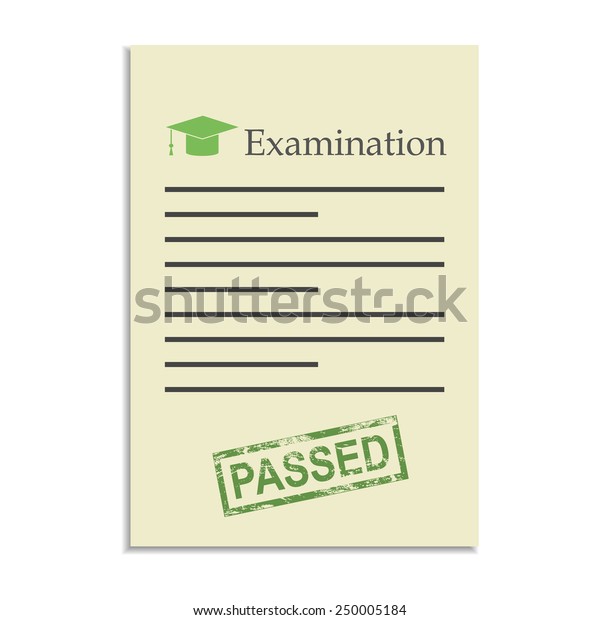 Examination Paper Passed Stamp Exams School 库存矢量图（免版税）250005184 ...
