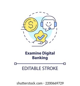 Examine Digital Banking Concept Icon Check Stock Vector (Royalty Free ...