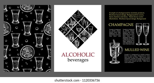 Example Background Alcoholic Products Brochure Layout Stock Vector ...