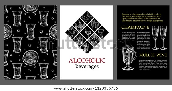 Example Background Alcoholic Products Brochure Layout Stock Vector ...