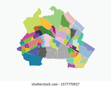 Example Divided Color Rural Area Map Stock Vector (Royalty Free) 1577770927