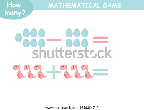 Examples Addition Subtraction Dinosaurs Educational Page: เวกเตอร์สต็อก ...