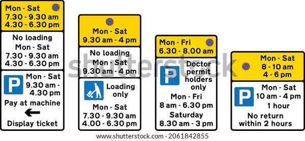 Examples Signs Parking Places Where Certain Stock Vector (Royalty Free ...