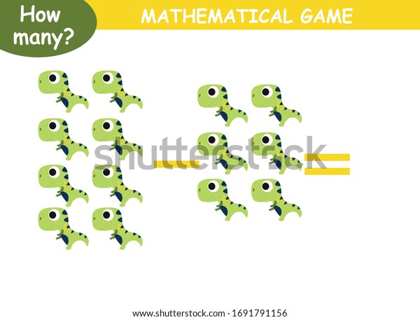 Examples Subtraction Dinosaurs Educational Page Mathematical Stock ...