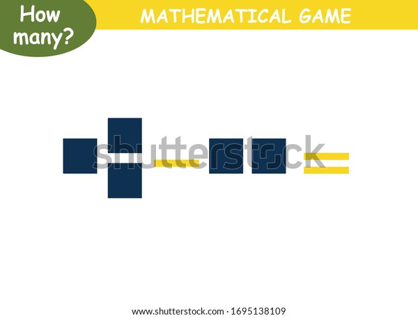 Examples Subtraction Geometric Shapes Educational Page Stock Vector ...