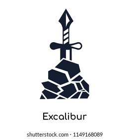 Excalibur Icon Vector Isolated On White Stock Vector (Royalty Free ...